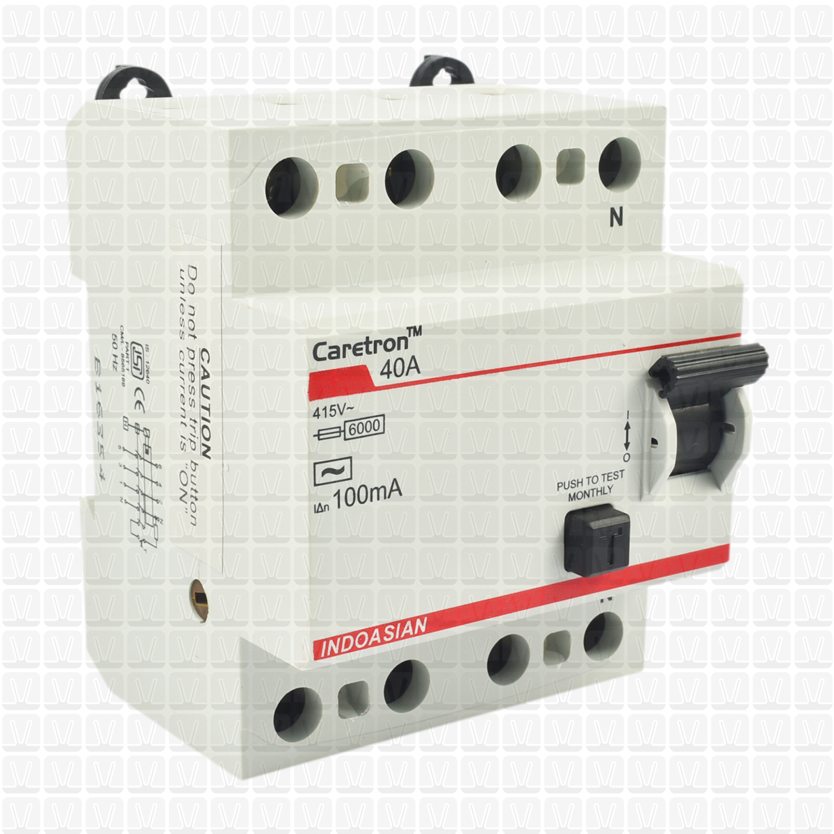 Caretron 40 Amp Four Pole 100 mA RCCB | RCCB/ELCB | Vardhman Shop